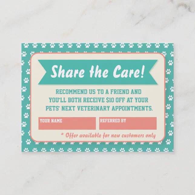 Veterinarian Referral Card - Personalizable | Zazzle
