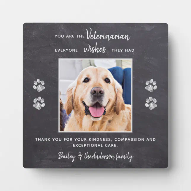 Veterinarian Thank You Veterinary Pet Photo Plaque | Zazzle