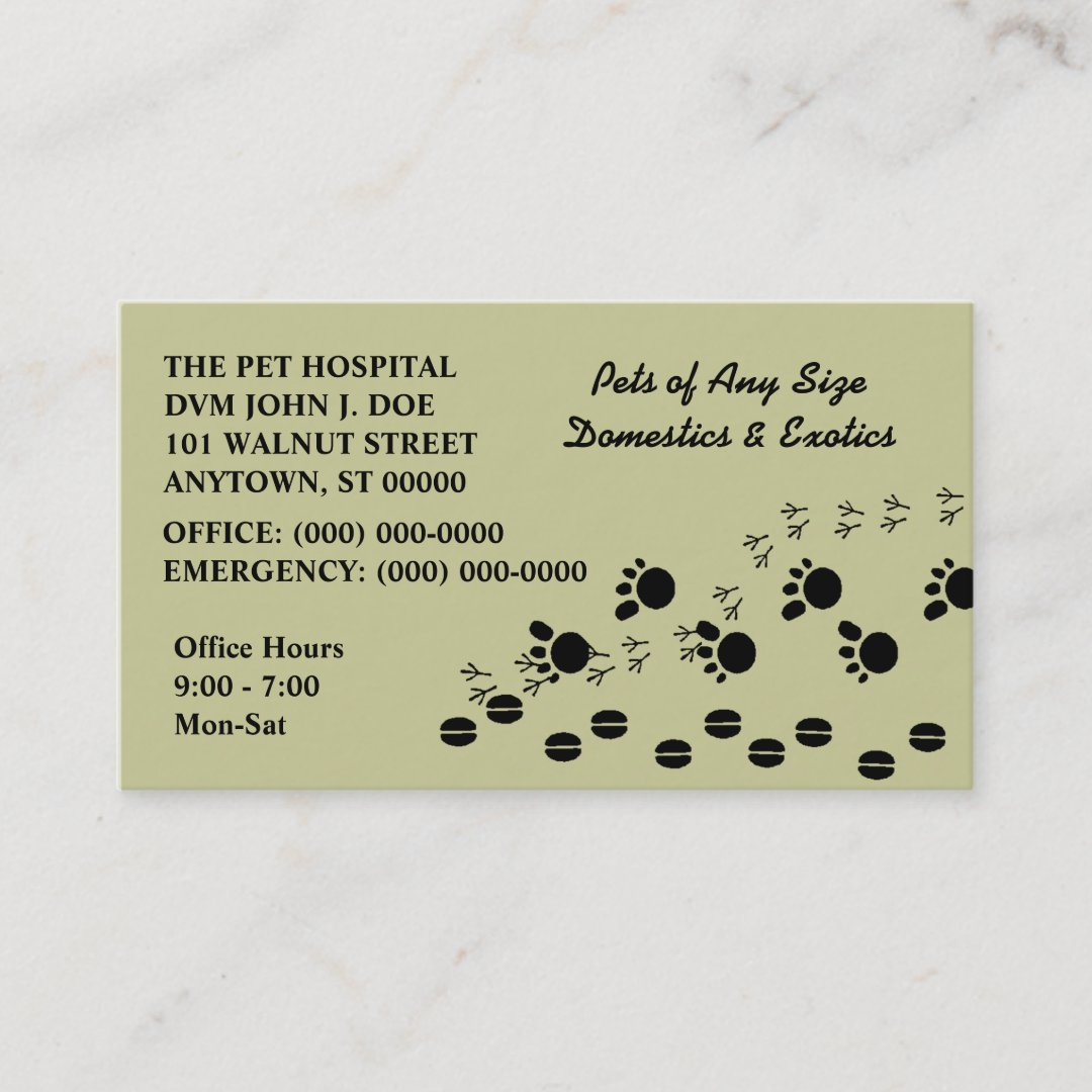 VETERINARIAN VETS PET SERVICE BUSINESS CARDS | Zazzle