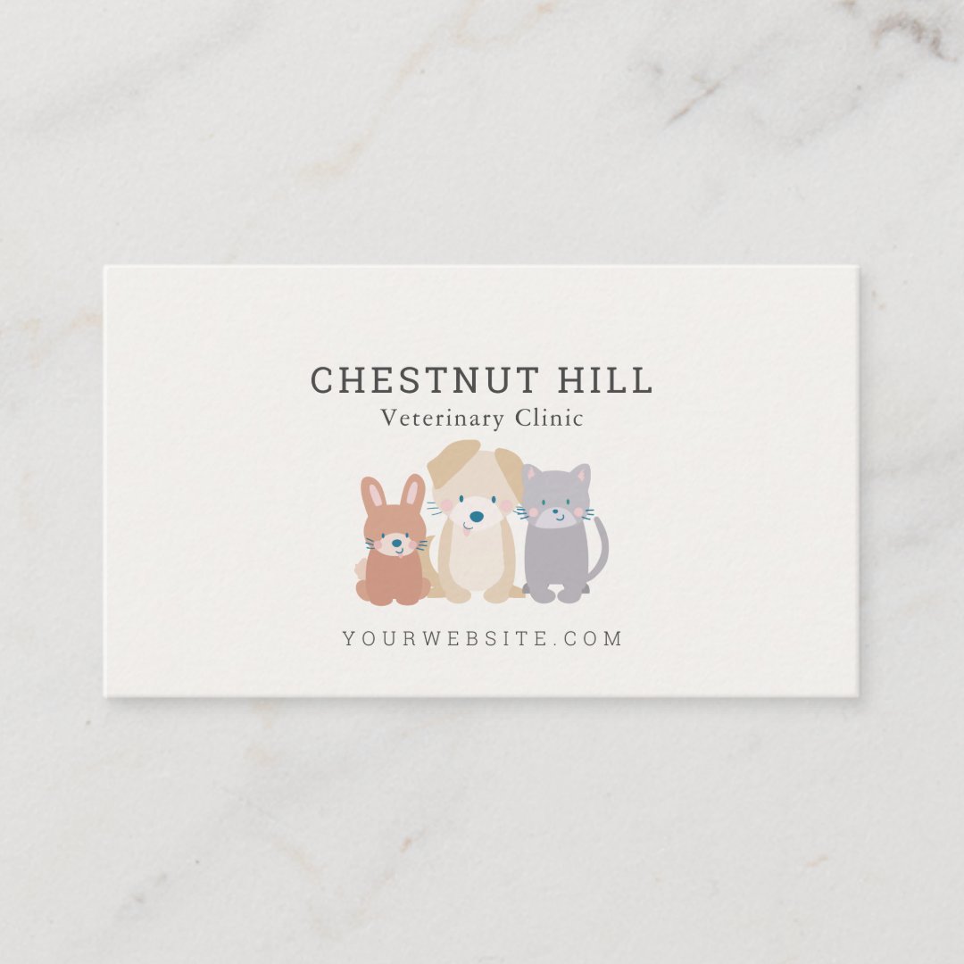 Veterinary Animal Clinic Business Card | Zazzle