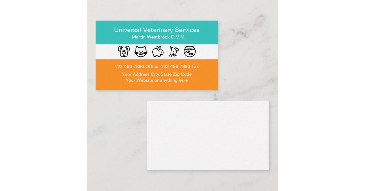 Veterinary Animal Pet Care Business Card | Zazzle