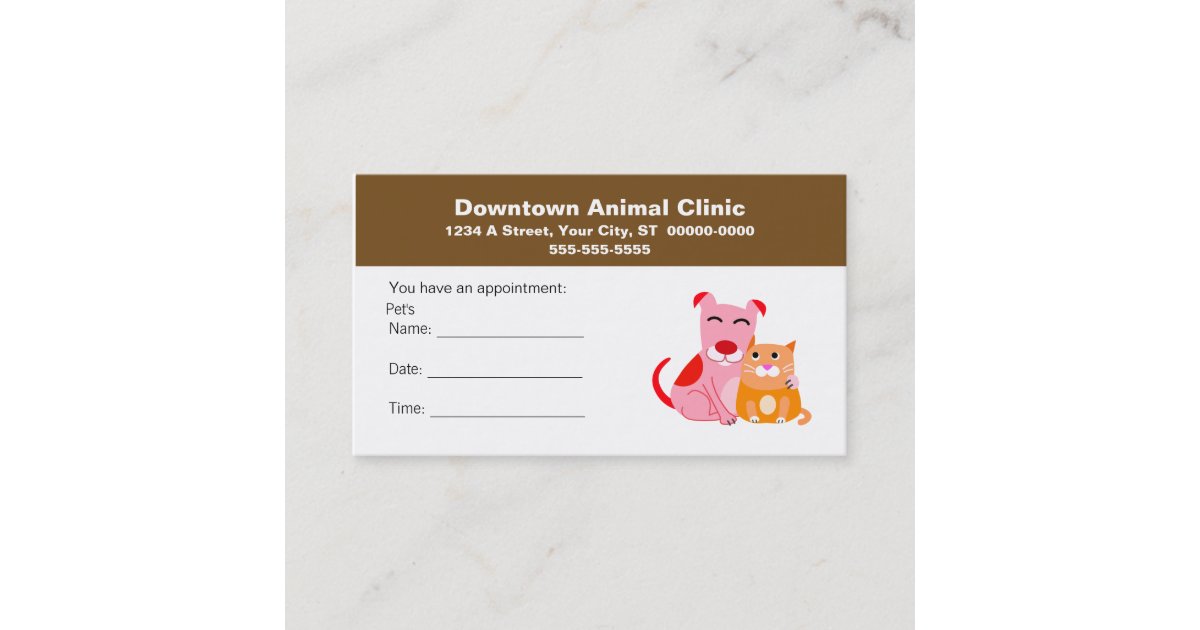 Veterinary Appointment Card | Zazzle