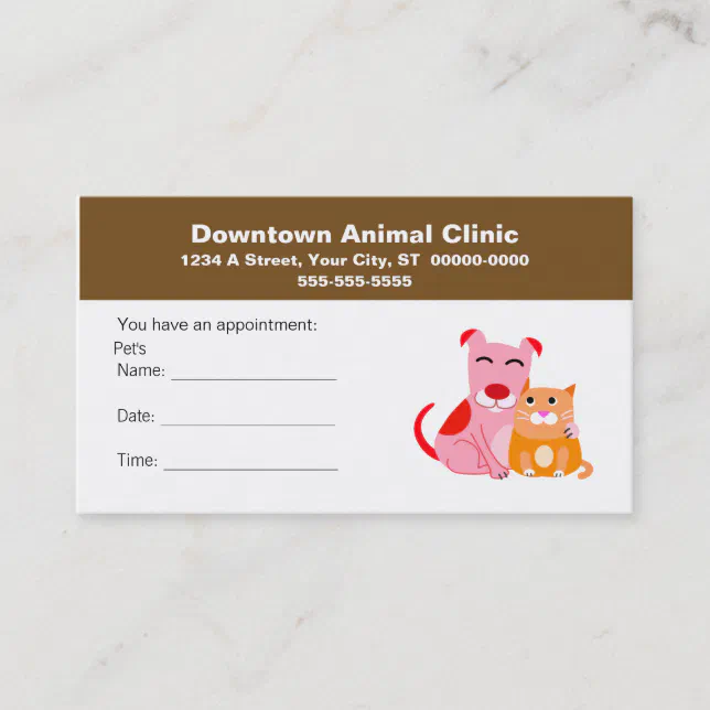 Veterinary Appointment Card | Zazzle