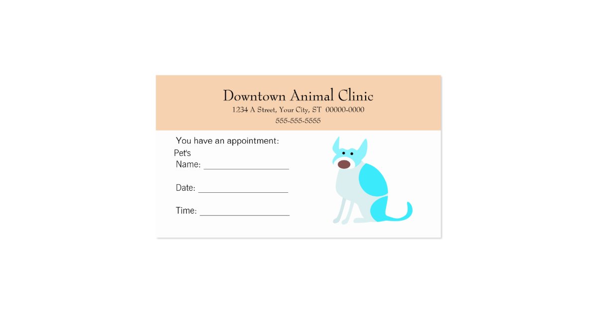 Veterinary Appointment Card | Zazzle