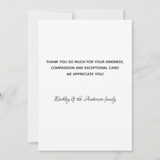 Veterinary Appreciation Pet Photo Veterinarian Thank You Card | Zazzle