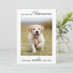 Veterinary Appreciation Pet Photo Veterinarian Thank You Card | Zazzle