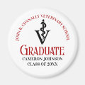 Veterinary Caduceus Custom Red Black Graduation Magnet | Zazzle