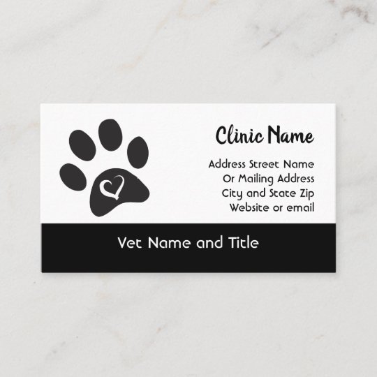 Veterinary Clinic Business Card Template | Zazzle.com