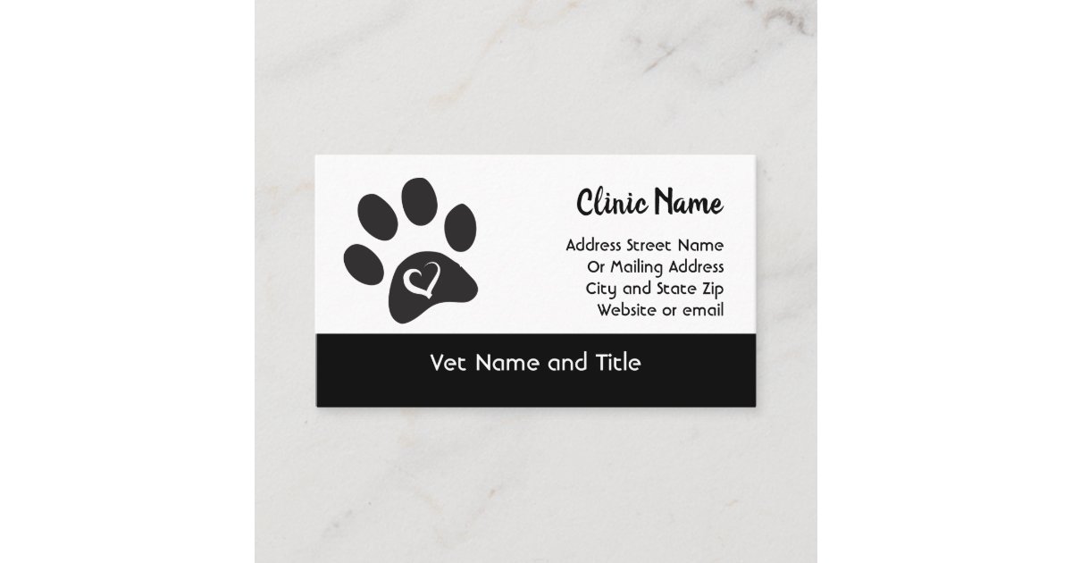 Veterinary Clinic Business Card Template | Zazzle