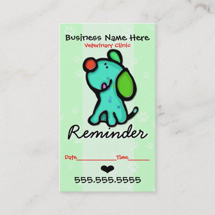 Veterinary.Grooming.Clinic.Appointment reminder Appointment Card ...