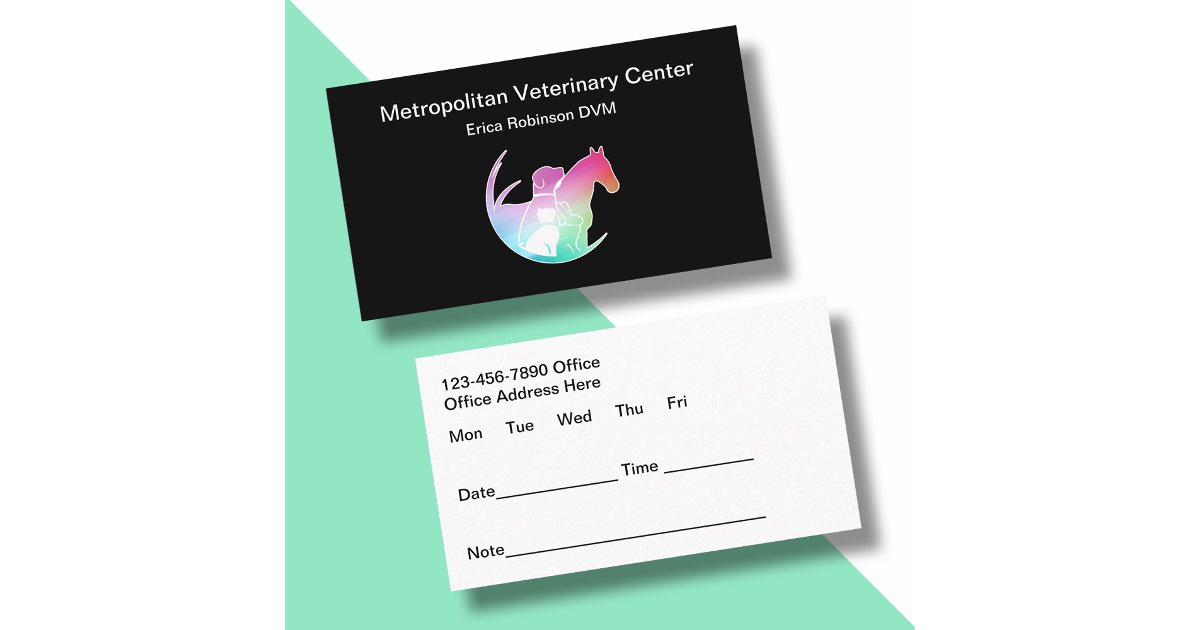Veterinary Hospital Appointment Business Cards | Zazzle