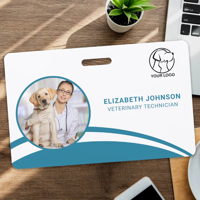 Veterinary Hospital Employee Photo ID Badge | Zazzle