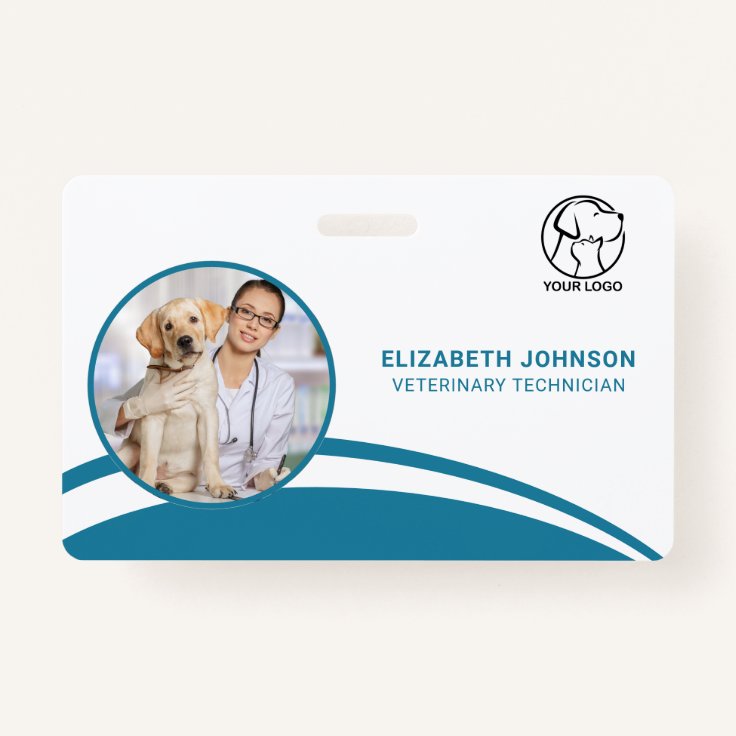 Veterinary Hospital Employee Photo ID Badge | Zazzle