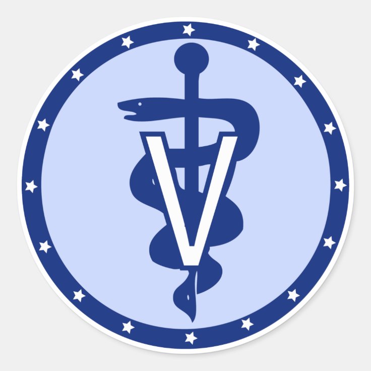 veterinary logo 2 classic round sticker | Zazzle