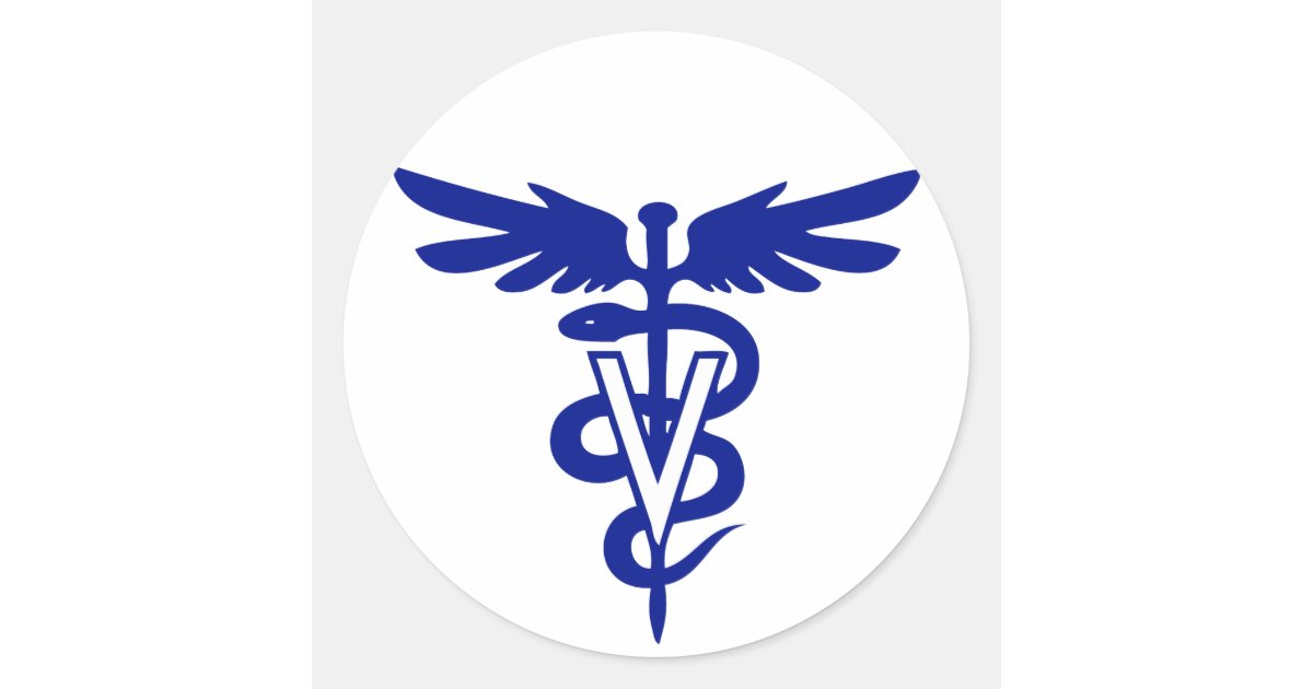 veterinary logo 4 classic round sticker | Zazzle