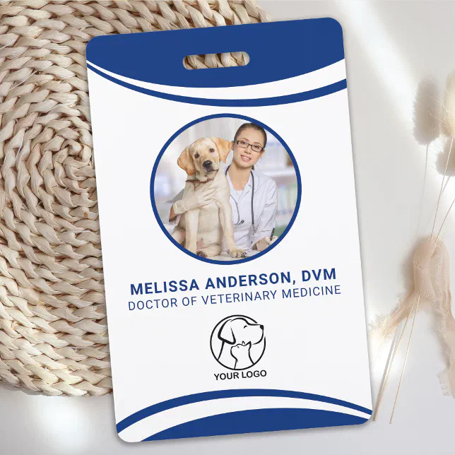 Veterinary Medical Business Photo ID Badge | Zazzle