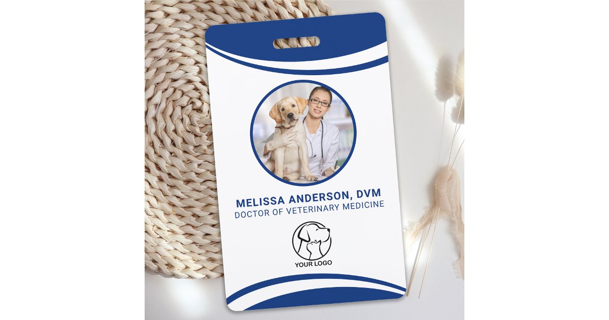 Veterinary Medical Business Photo ID Badge | Zazzle