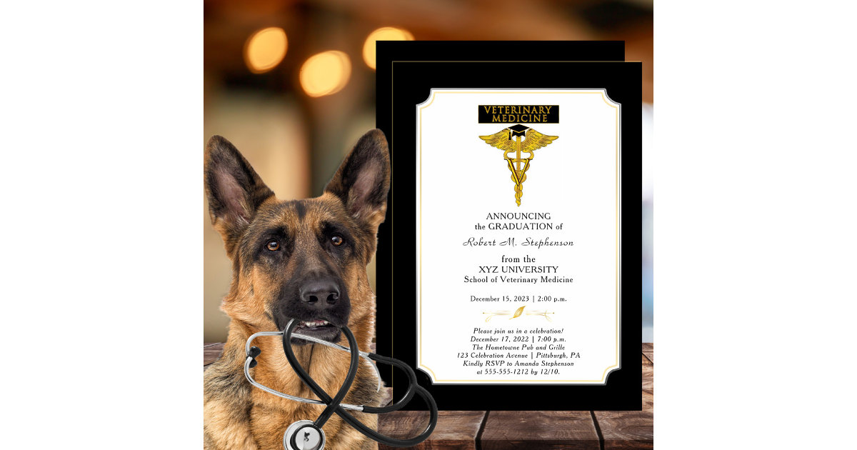 Veterinary Medicine Veterinarian Graduation Invitation | Zazzle