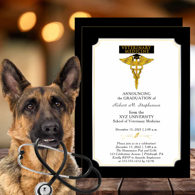 Veterinary Medicine Veterinarian Graduation Invitation | Zazzle