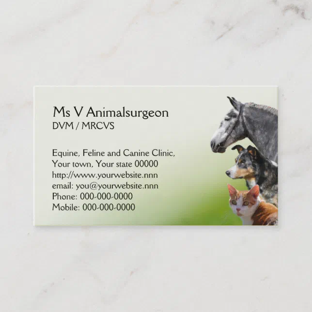 Veterinary practice appointment and business card | Zazzle