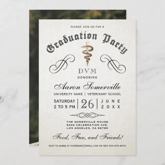 Veterinary School Graduation Invitations | Zazzle