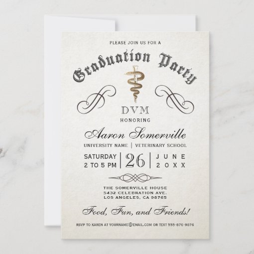 Veterinary School Graduation Invitations | Zazzle