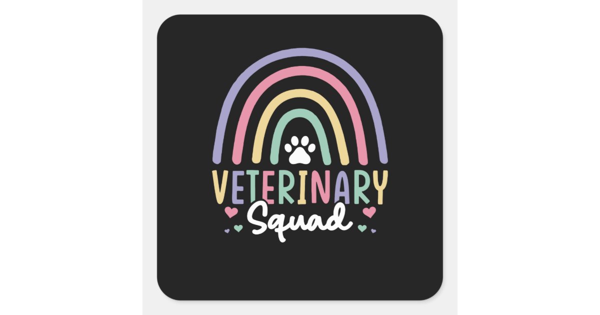 Veterinary Squad Square Sticker | Zazzle