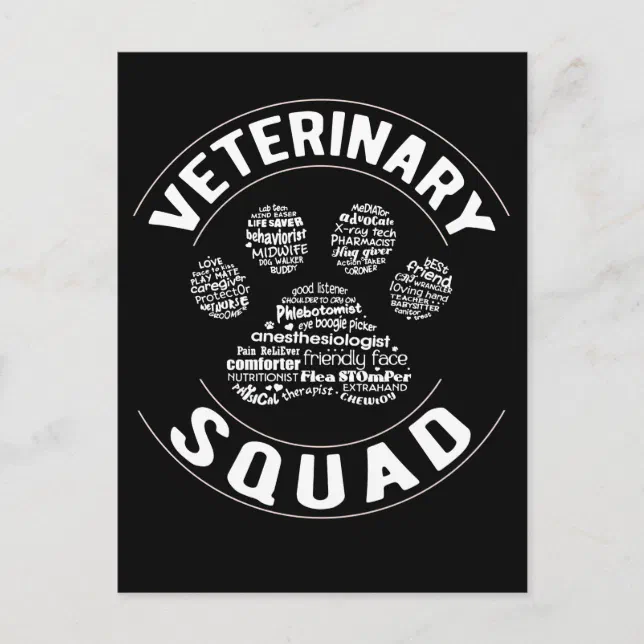 Veterinary Squad Technician Veterinarian Postcard | Zazzle