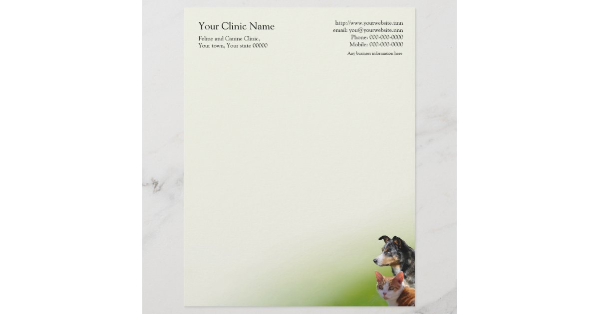 Veterinary surgeon business letterhead | Zazzle