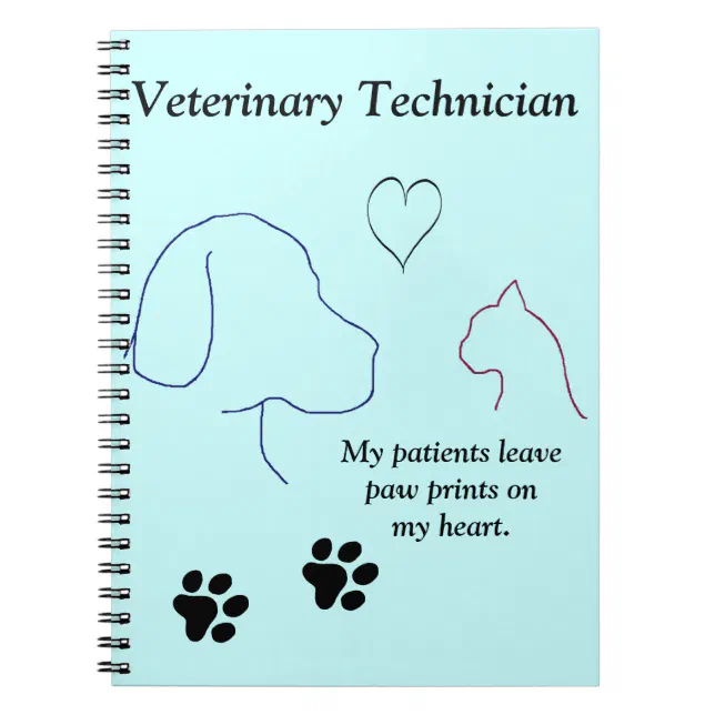 Veterinary Technician - Paw Prints on My Heart #3 Notebook | Zazzle