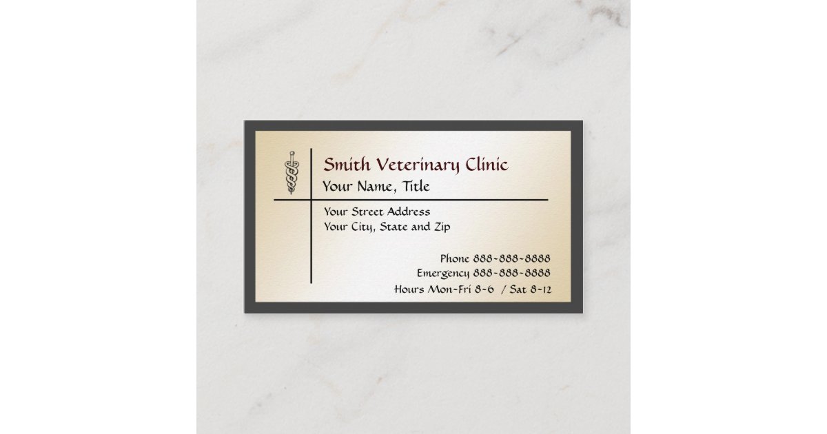 Veterinary Veterinarian Business Card | Zazzle