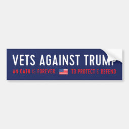 Vets Against Trump bumper sticker | Zazzle
