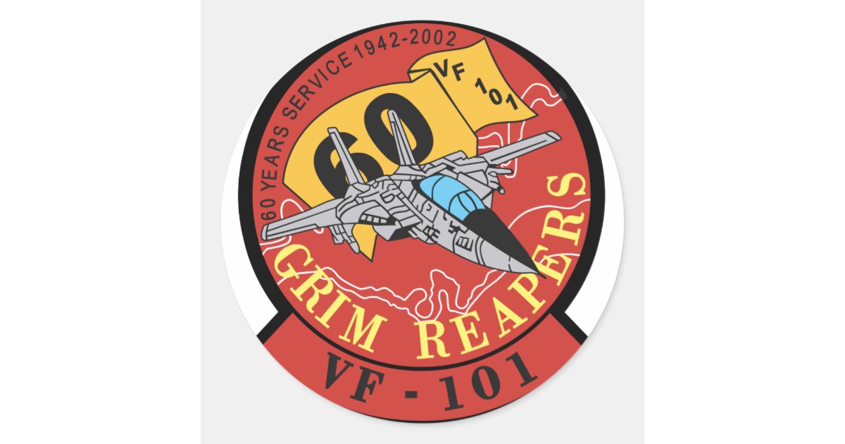VF-101 Grim Reapers Classic Round Sticker | Zazzle