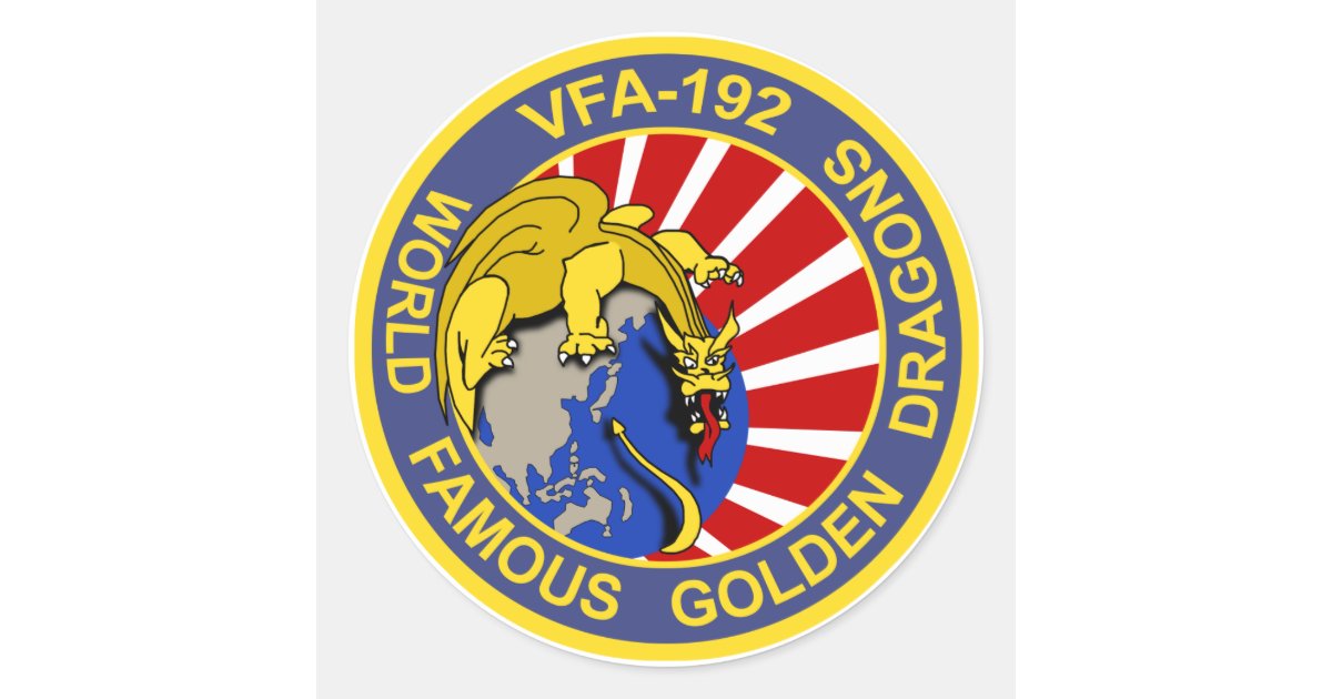 VFA-192 Golden Dragons Classic Round Sticker | Zazzle