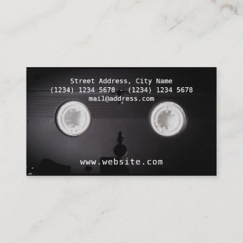 VHS cassette retro style faux look Business Card | Zazzle