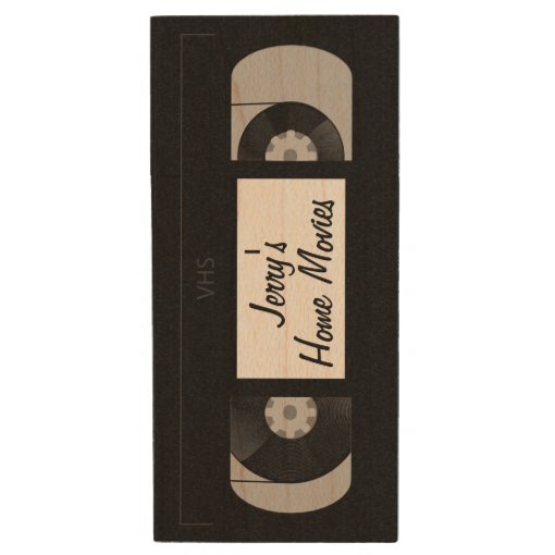 VHS Tape Personalized Wood Flash Drive | Zazzle