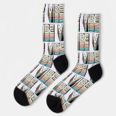 Vibe Retro Aesthetic Modern Mood Typography Socks | Zazzle