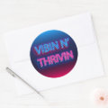 Vibin N' Thrivin Neon Sign Classic Round Sticker | Zazzle