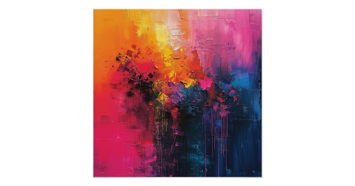 Vibrant Abstract Color Poster | Zazzle