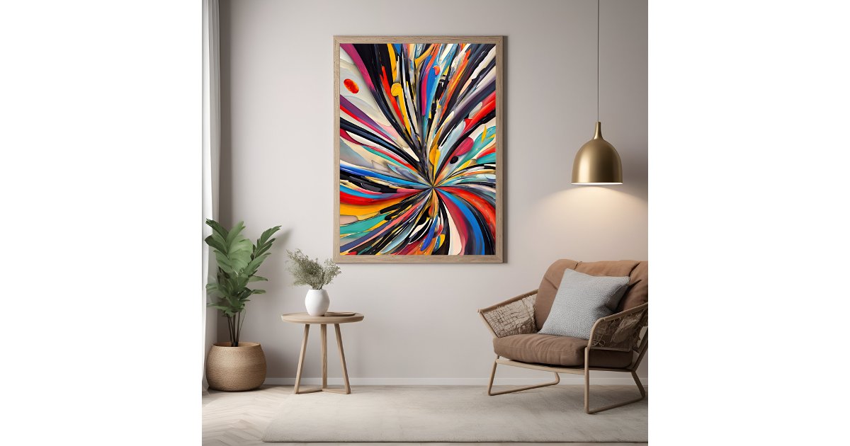 Vibrant Abstract Explosion Modern Art Poster | Zazzle