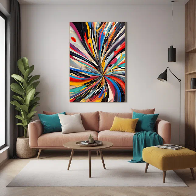 Vibrant Abstract Explosion Modern Art Poster | Zazzle
