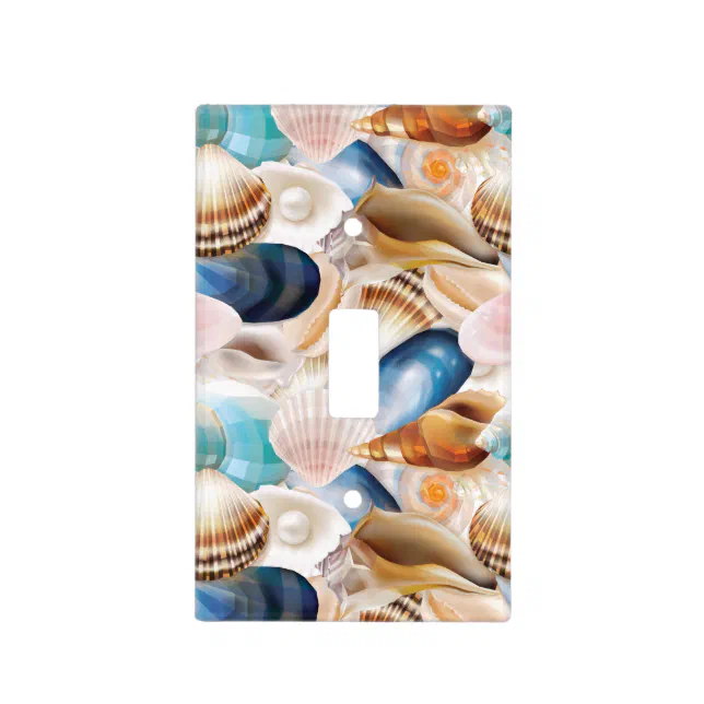 Vibrant All Over Seashells Patterned Light Switch Cover | Zazzle