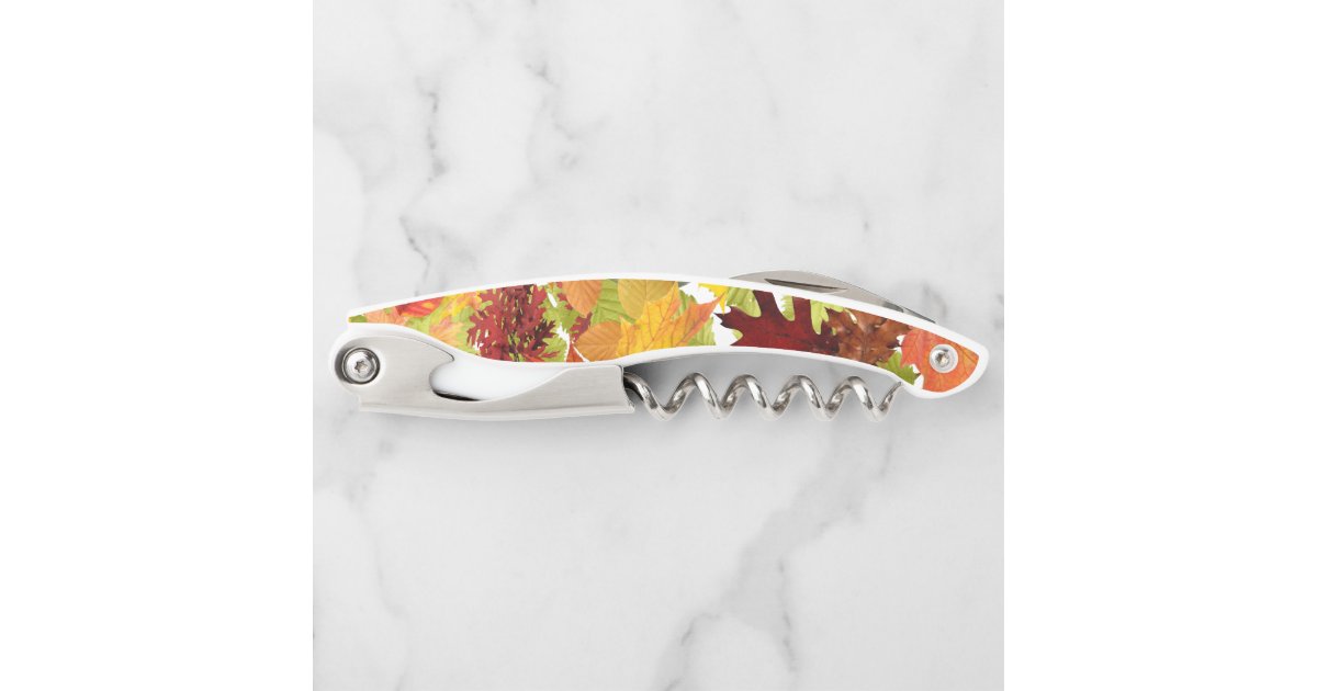 Vibrant Autumn Fall Leaves Collage Waiter's Corkscrew | Zazzle