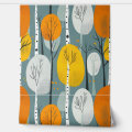 Vibrant Autumn Forest Modern Tree Pattern Wallpaper | Zazzle