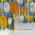 Vibrant Autumn Forest Modern Tree Pattern Wallpaper | Zazzle