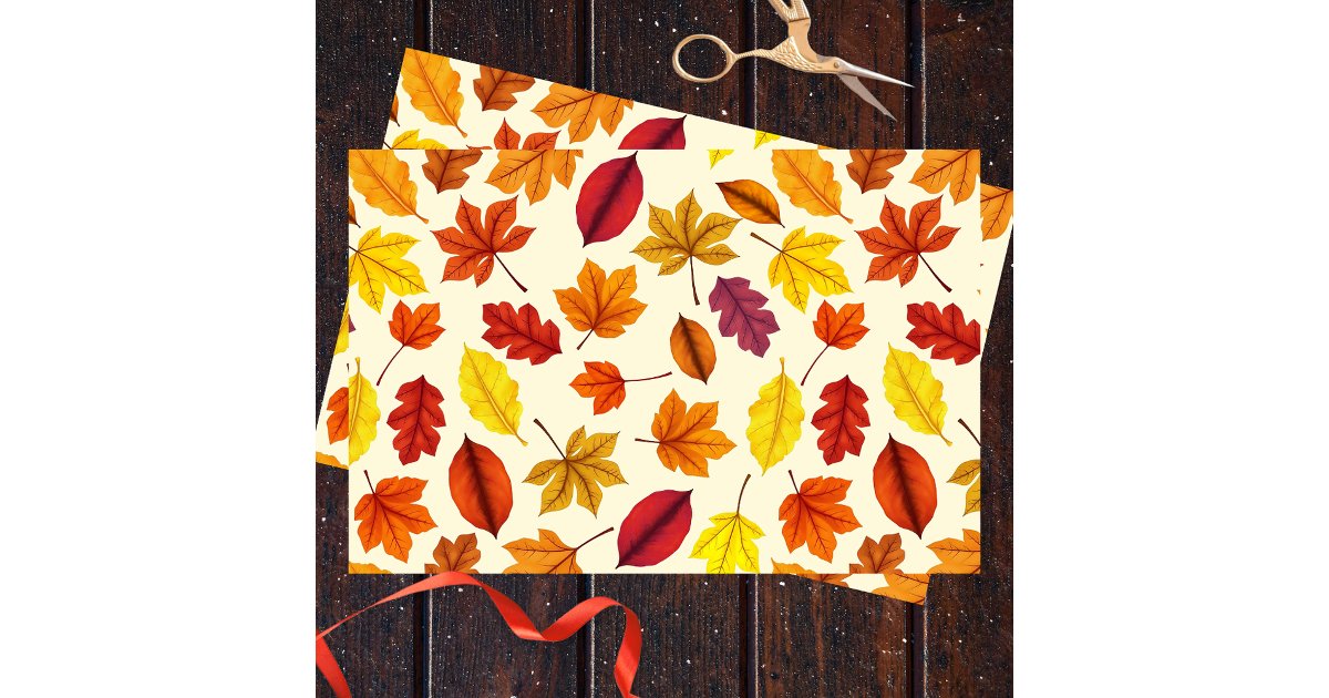 Vibrant Autumn Leaves Tissue Paper | Zazzle