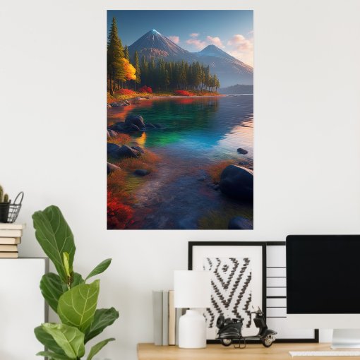 Vibrant Beauty of the Azure Lake Poster | Zazzle
