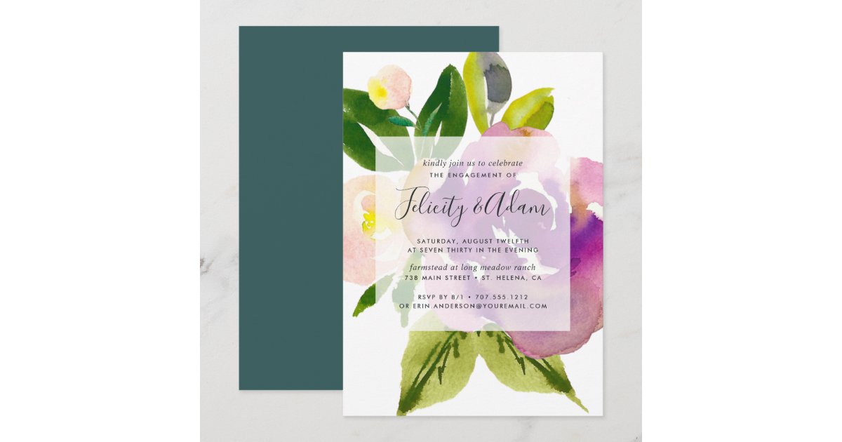 Vibrant Bloom Engagement Party Invitation | Zazzle