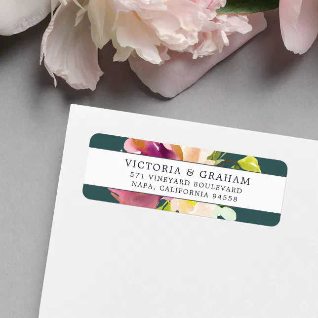 Vibrant Bloom | Floral Return Address Label | Zazzle