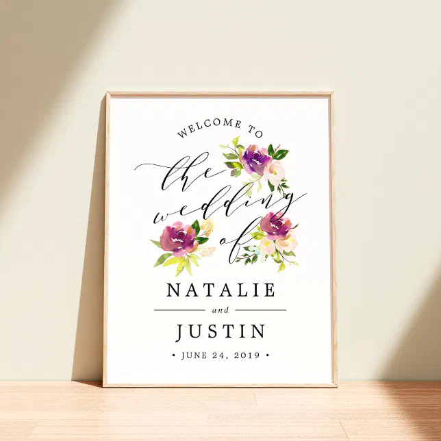 Vibrant Bloom Wedding Welcome Sign | Zazzle
